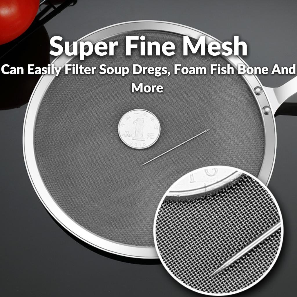 Multifunctional 304 Stainless Steel Mesh Strainer Filter Net Ladle ...