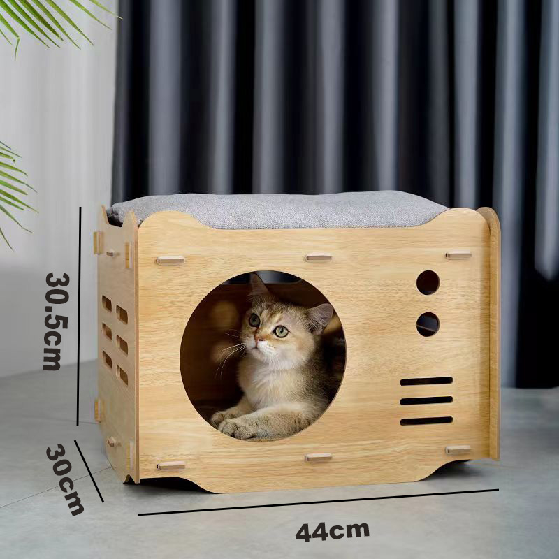 2 Level Wood Cat Cage Cat House Home Cat Square Box Cat Wood Box Lego ...