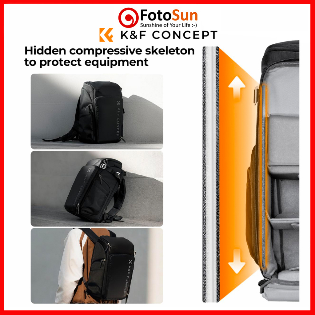 K&F Concept Alpha Camera bag Backpack 25 litre with laptop compartment ...