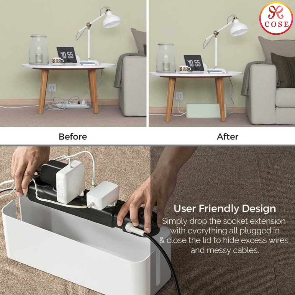 COSE Cable Management Box Cable Storage Box Cable Organizer Extension ...