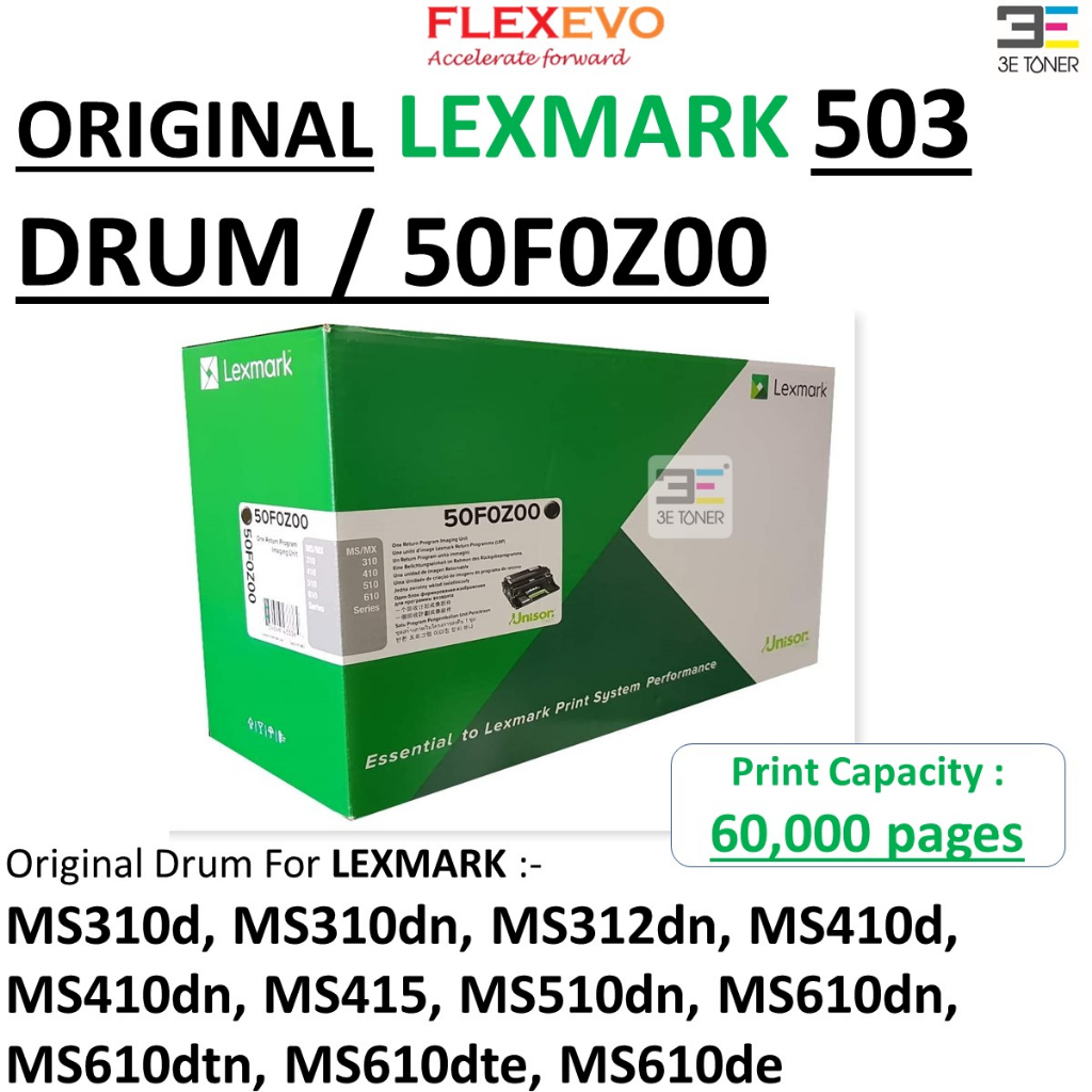 Lexmark 50F0Z00 ( Imaging Unit ) 500Z MS310dn MS312dn MS410dn MS415dn ...