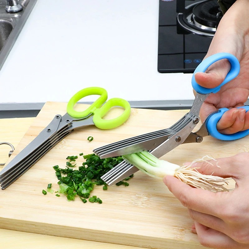 5 Layer Kitchen Scissor Stainless Steel Herb Scissor Scissors Cutting ...