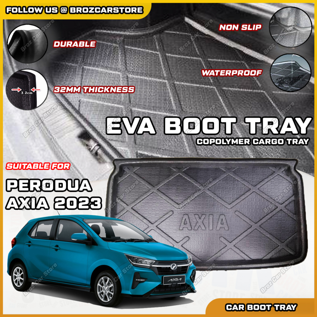 📥 For Perodua Axia 2023 EVA Copolymer Car Boot Tray Luggage Cargo Trunk ...