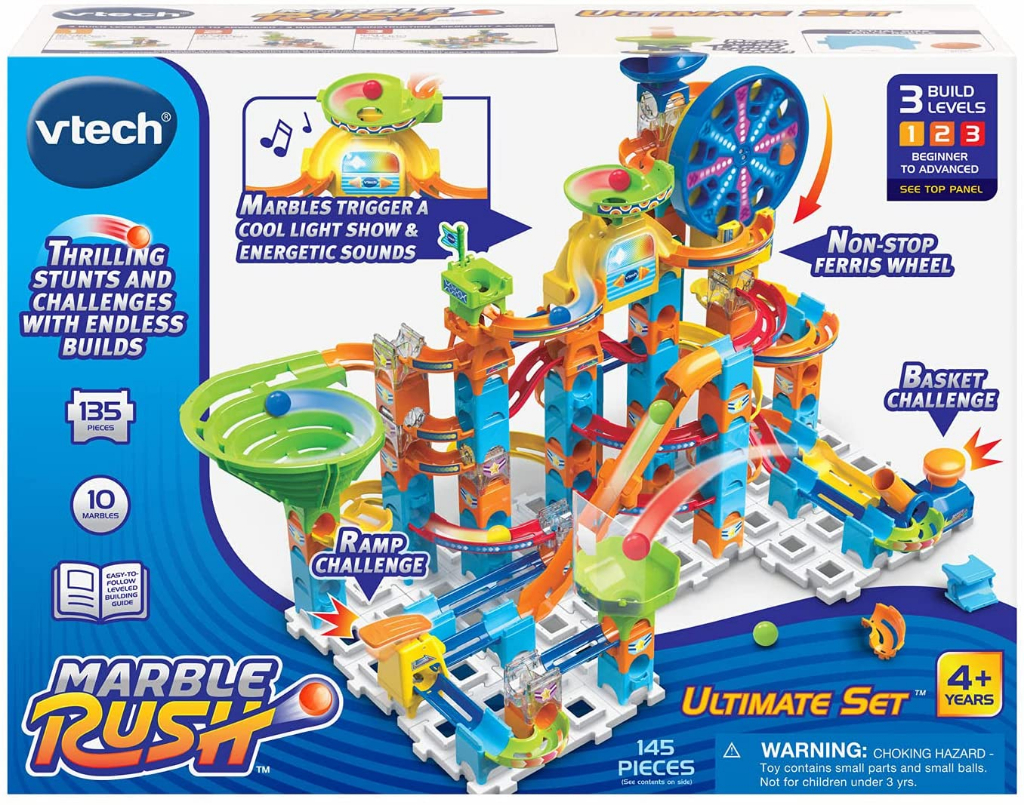 VTech 145 Pcs Marble Rush Ultimate Set Marble Run Tracks Building Block ...