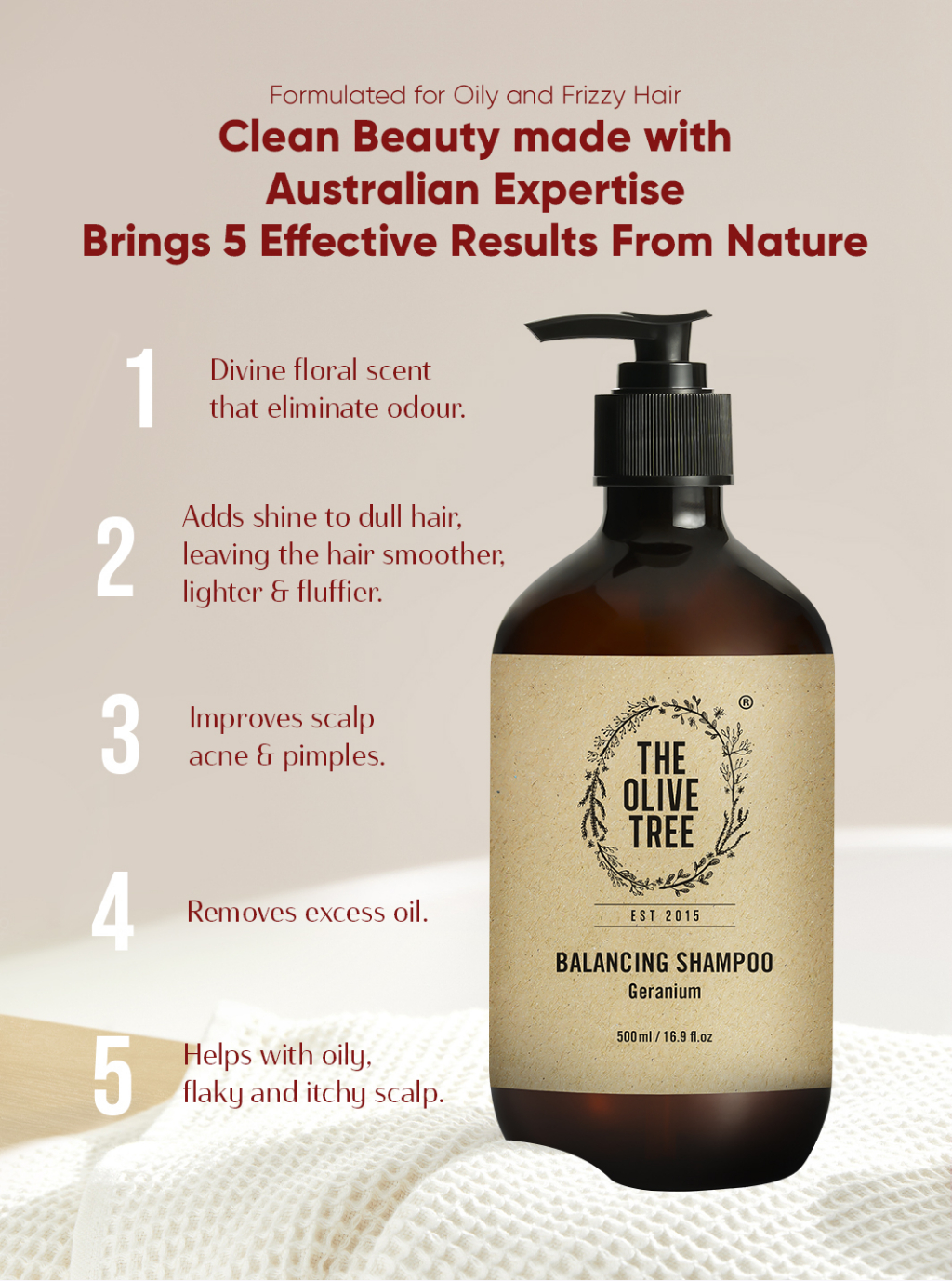 The Olive Tree Geranium Shampoo / Syampu Geranium (500ml) Kepala ...