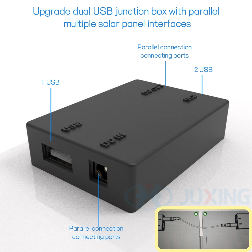 JUXING 75W 12V single crystal solar panel with 6 USB ports, suitable ...