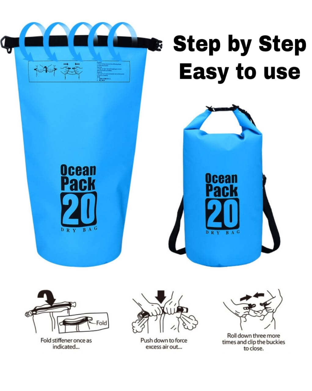 25L PVC Waterproof Outdoor Dry Storage Bag Rafting Sports Swimming ...