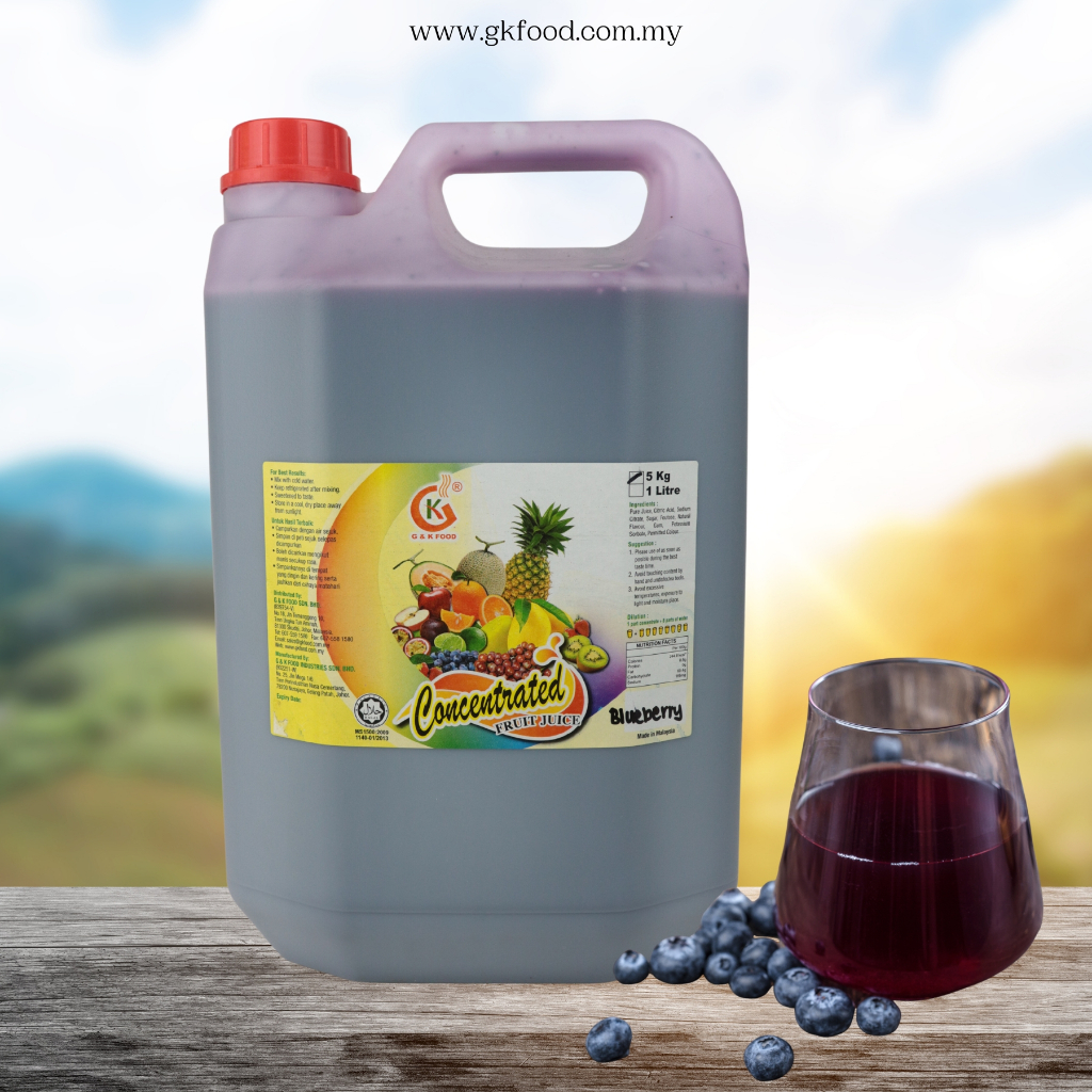 G&K 1:8 Concentrate Blueberry Juice 5kg(4L) | Jus Beri Biru Pekat Halal ...