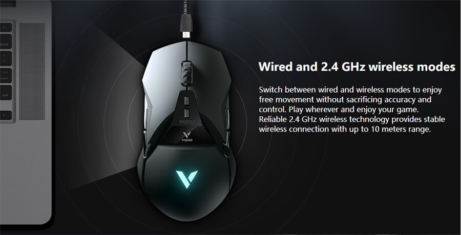 Rapoo VT950 VPRO Gaming Mouse 2.4G Wireless Mouse / Wired Mouse ...