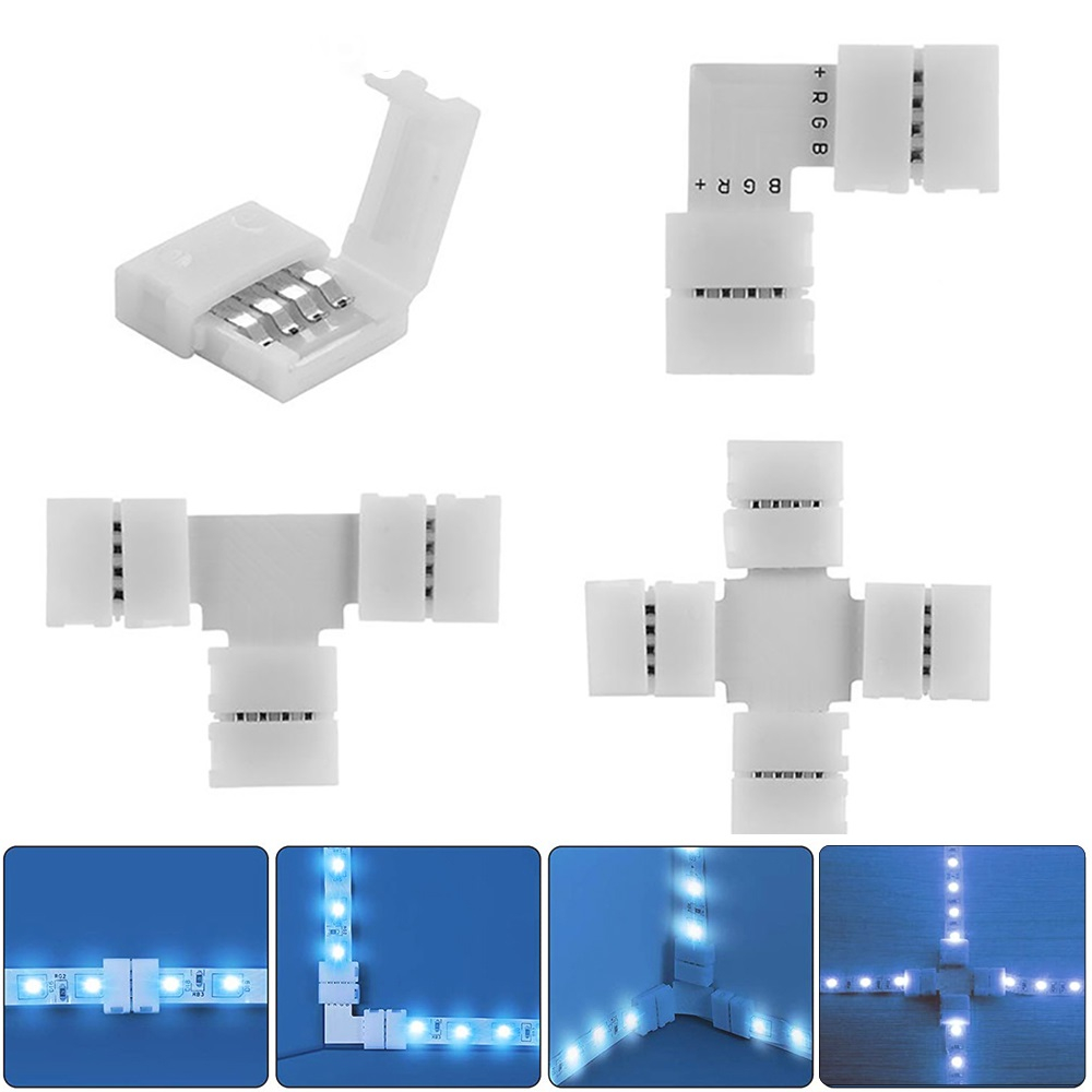 SMD 2835 / SMD 5050 / COB LED Strip Light Clip Connector Solderless 2 Pin 4 Pin RGB Single ...