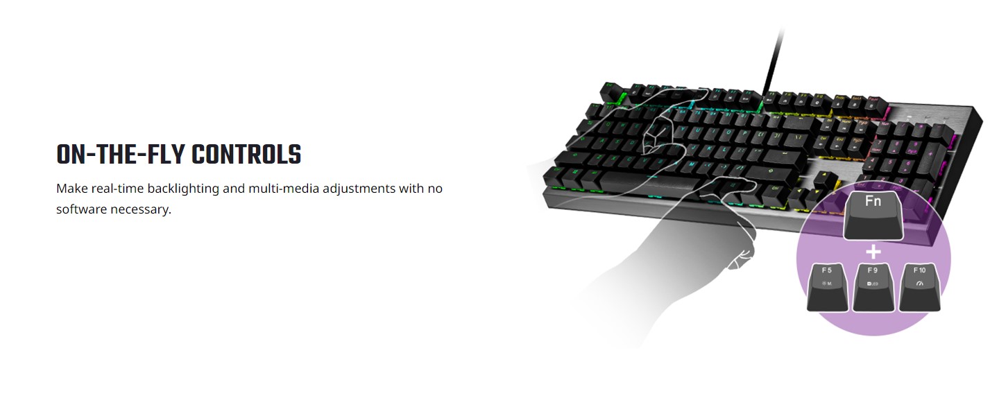 Cooler Master MASTERKEYS CK350 RGB STORM WIRED USB Mechanical Gaming ...