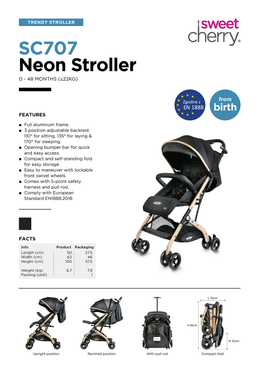 Sweet Cherry SC707 Neon Stroller | Shopee Malaysia