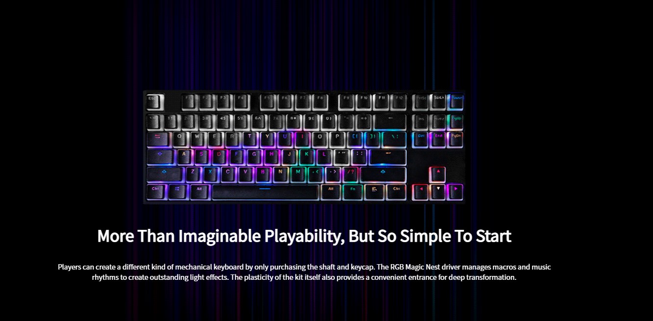 1st Player UNI-Q 87-Keys Mechanical Keyboard Frame UCB+Type-C Port ...