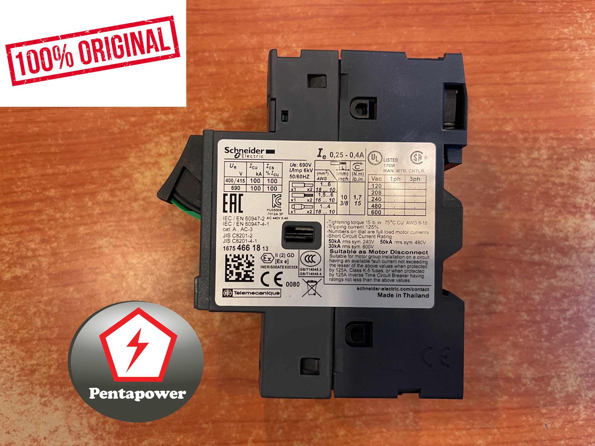 SCHNEIDER GV2ME03 TeSys GV2-Circuit breaker-thermal-magnetic- 0.25...0 ...