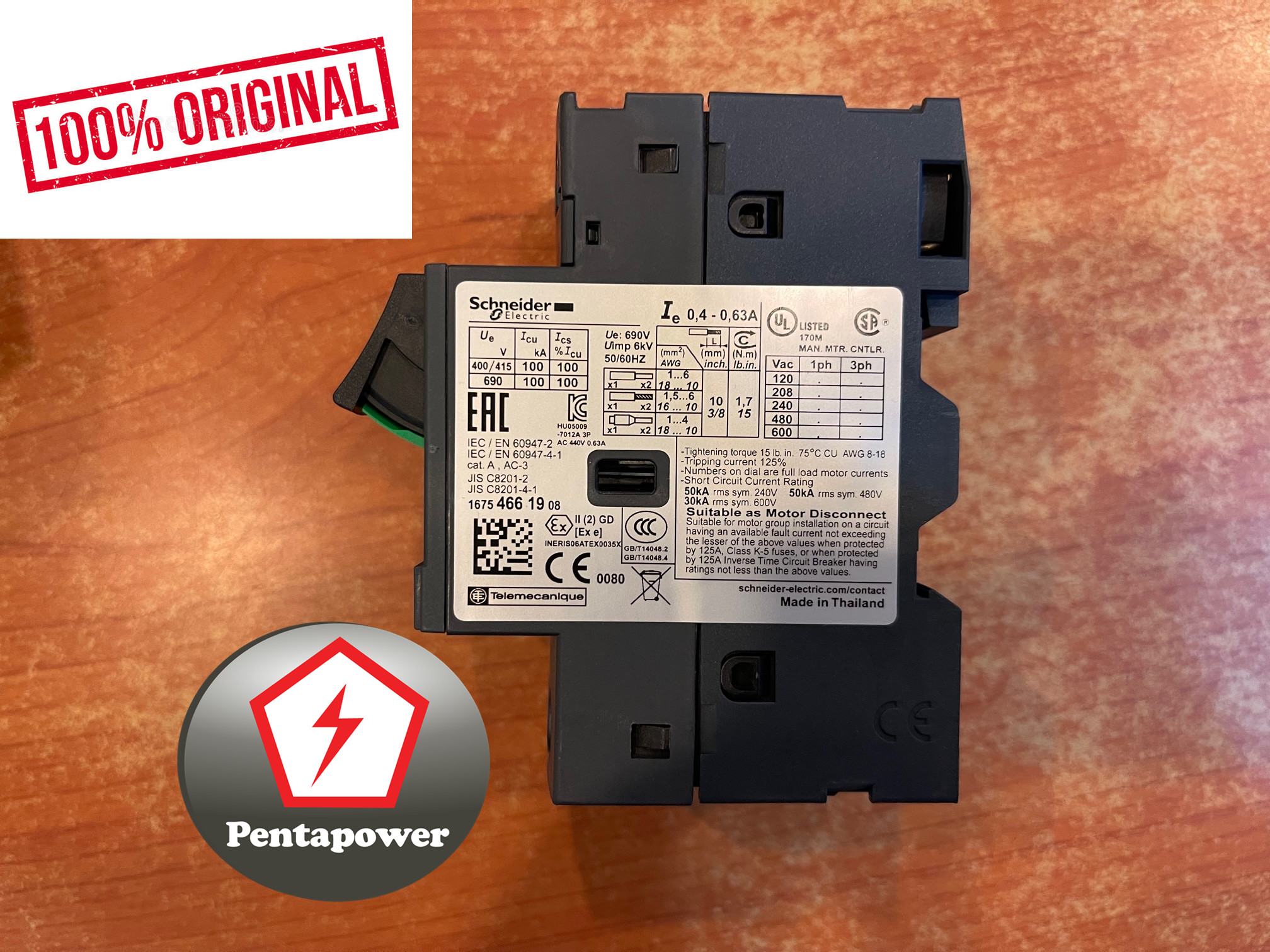 SCHNEIDER GV2ME04 TeSys GV2-Circuit breaker-thermal-magnetic- 0.4...0 ...