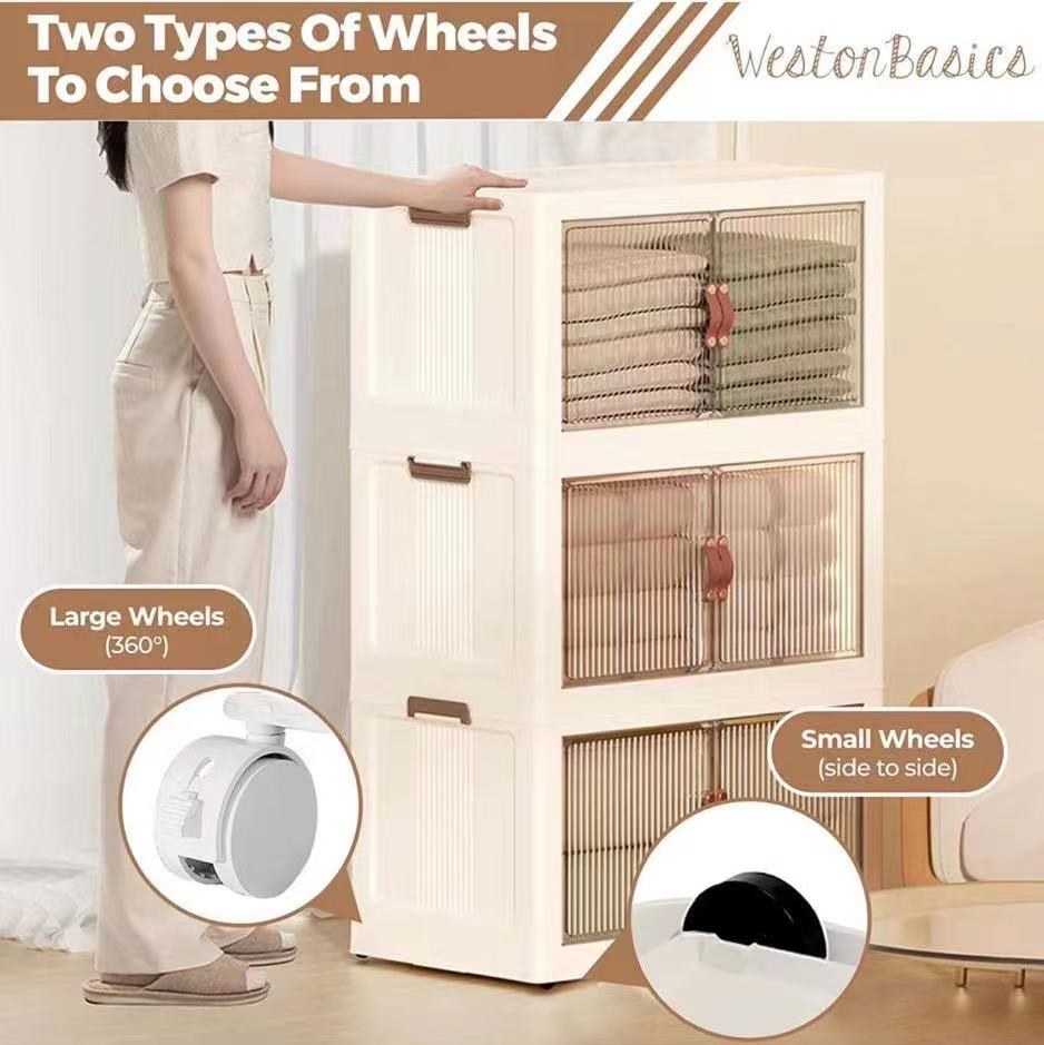 MURAH Folding Stackable Organizer storage box Rak DIY twin door Kotak ...