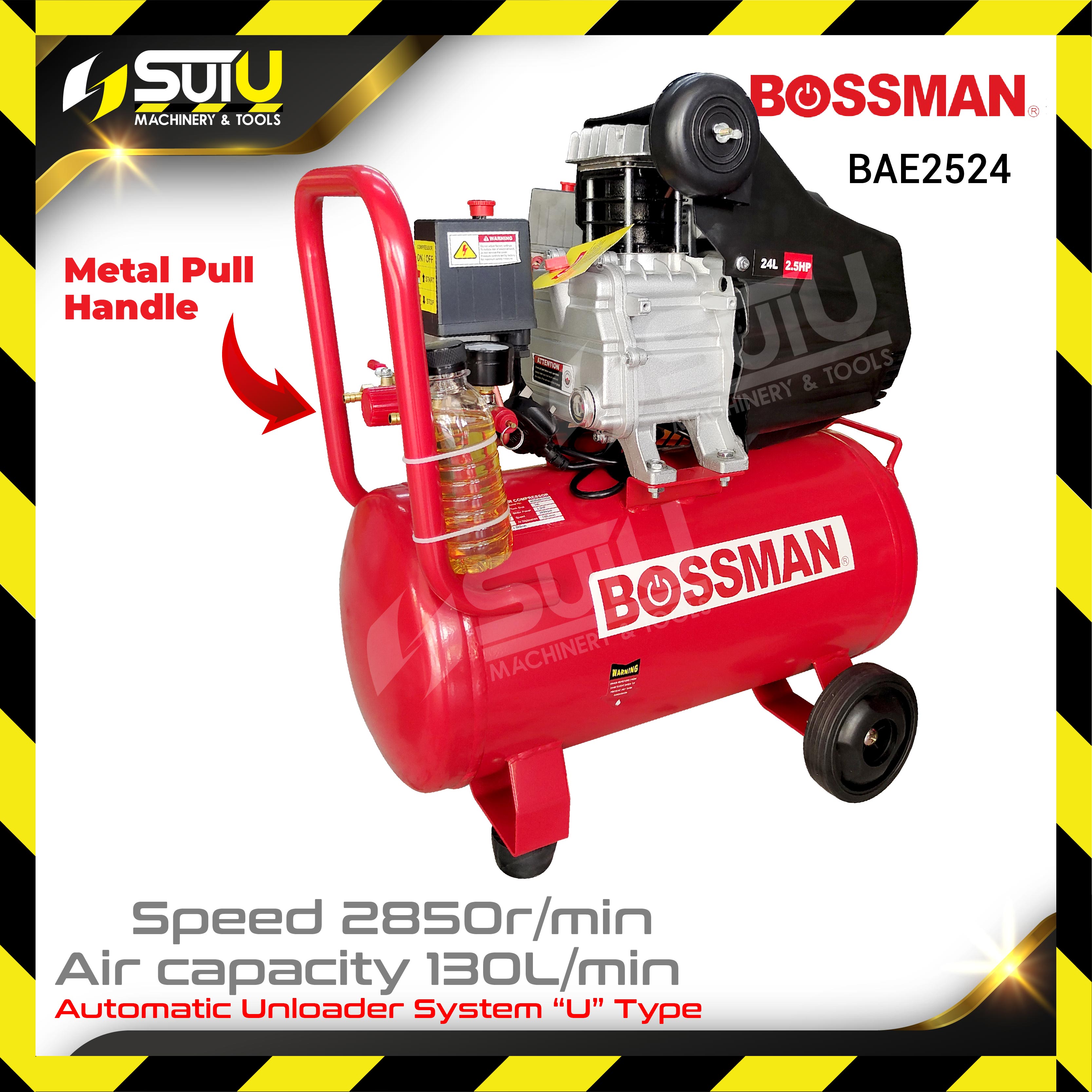 【100% ORIGINAL】BOSSMAN BAE2524 24L 2.5HP Direct Driven Air Compressor ...