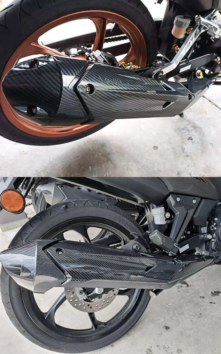 YAMAHA LC135 EKZOS COVER CARBON LC NEW V5-V8 EXHAUST MUFFLER PROTECTOR ...