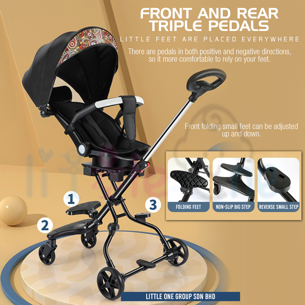 LOB V10 2 Way Magic Stroller (Flat Recline 175 Degree) Magic Kids ...