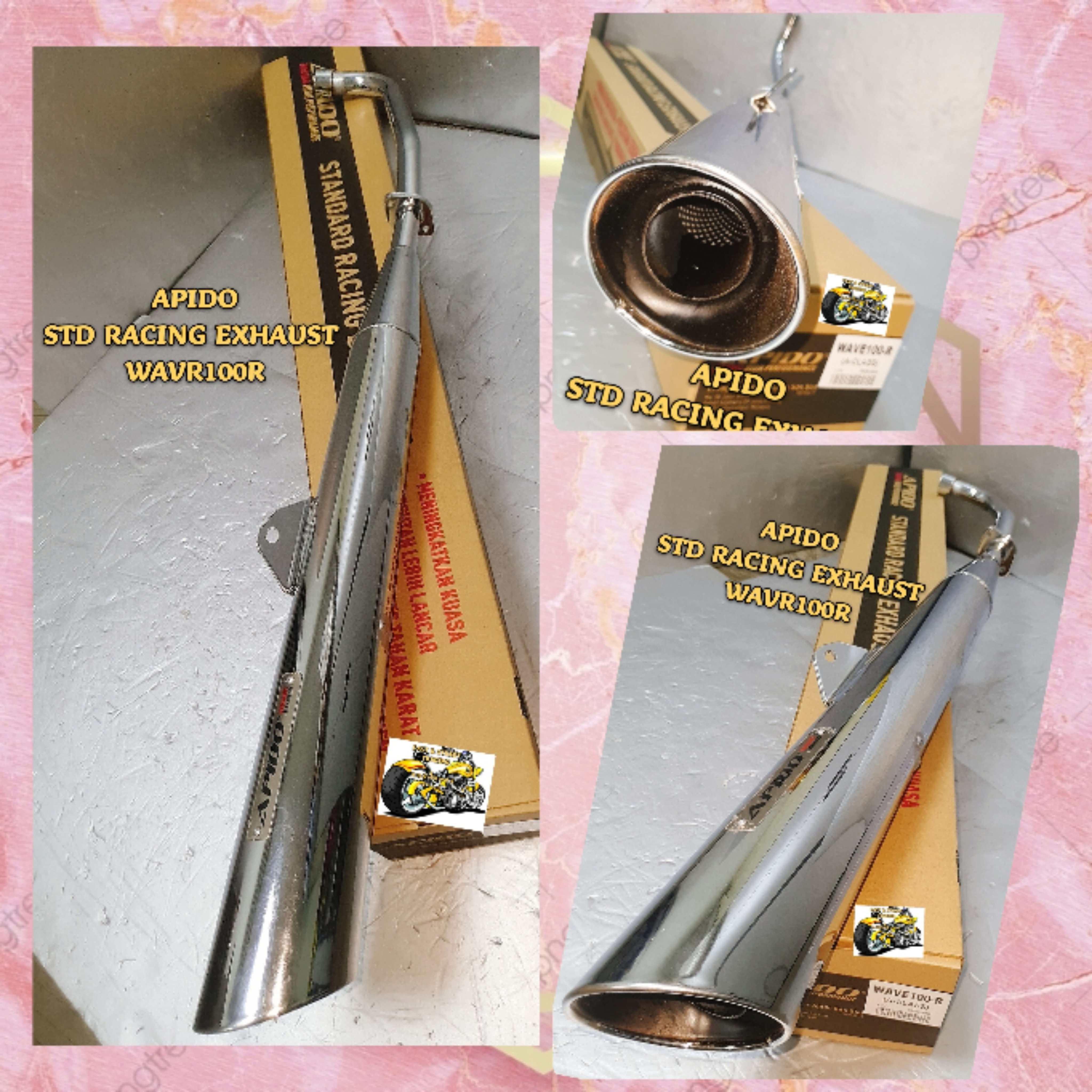 APIDO STD RACING EXHAUST PIPE STANDARD EKZOS MUFFLER WAVE100/ WAVE100R ...