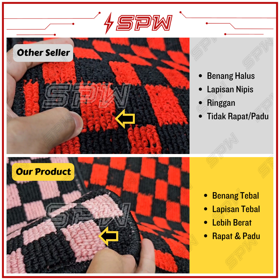 (V2 Premium) Universal Carpet Dadu Checkmate Dice Carpet Car Mat ...