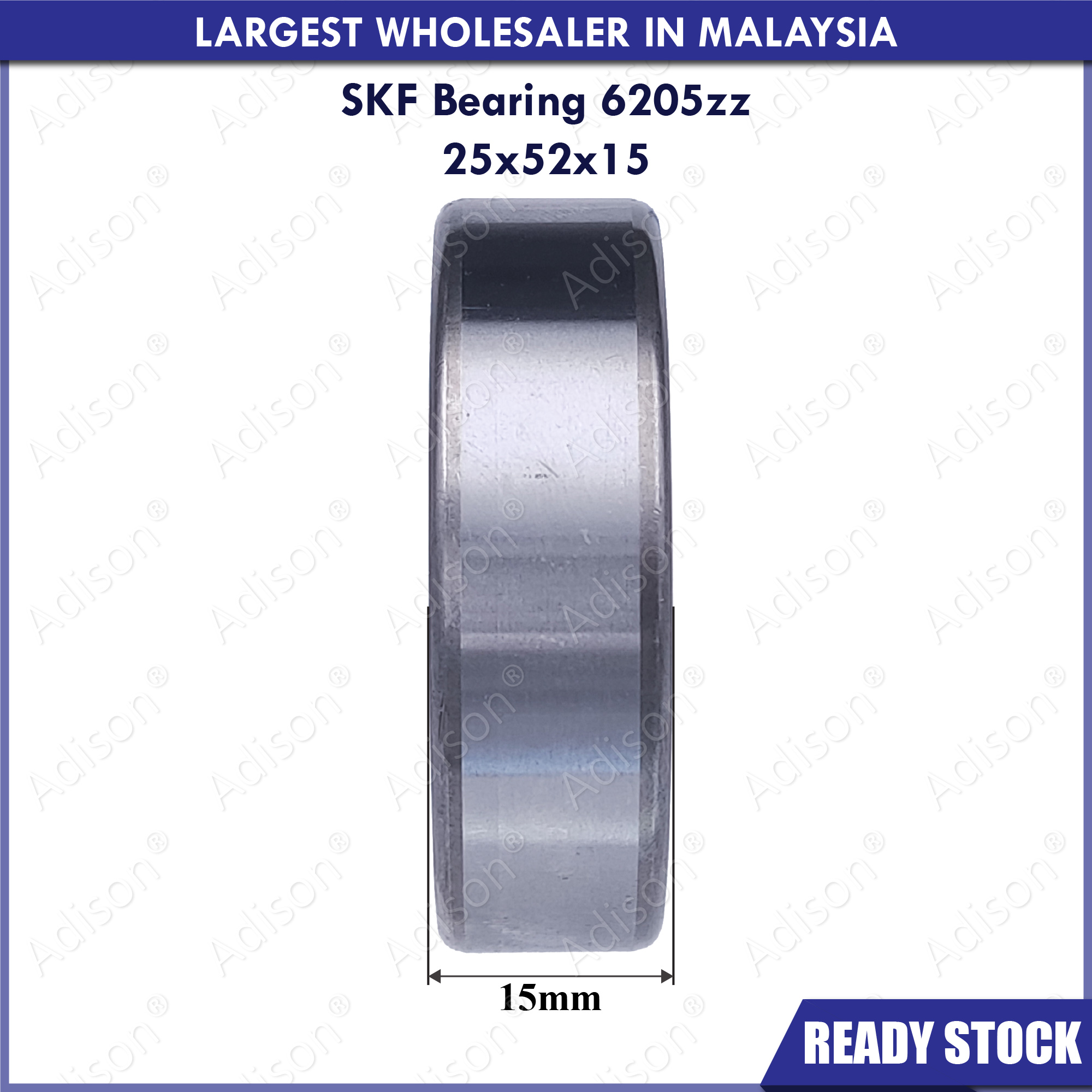 SKF Bearing 6205zz 25x52x15mm for Washing Machine Heavy Duty Type ...