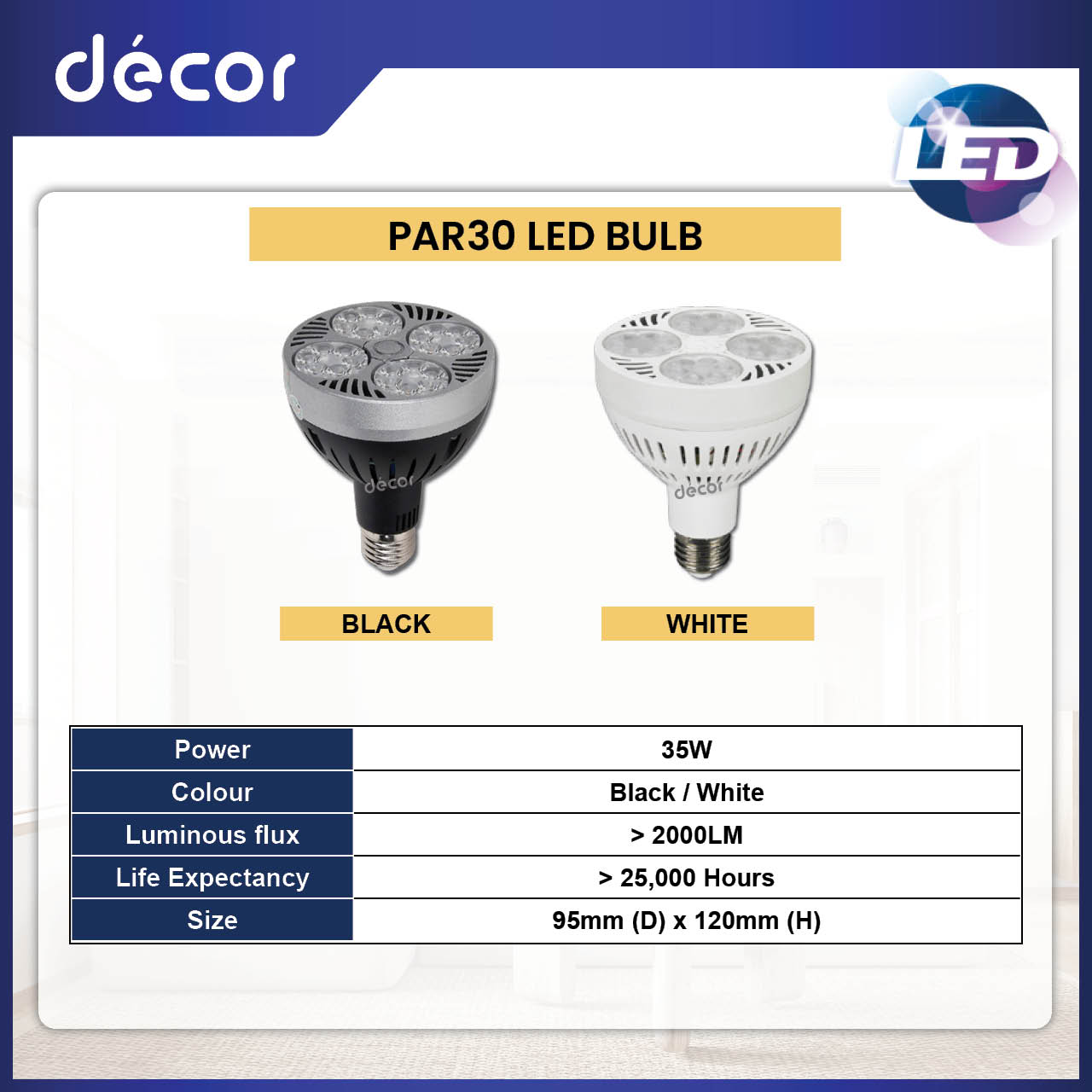 LED Track Light PAR30 Casing PAR30 BULB Mentol Black / White E27 Holder ...