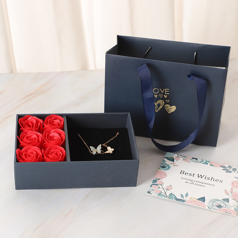 Rose Box Birthday Gift Box Necklace Box Jewelry Box Flower Box Gift ...