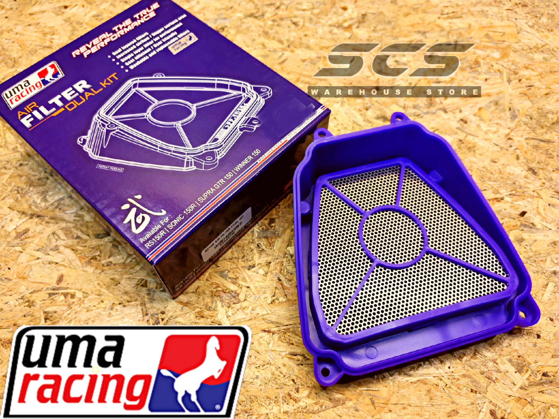 { READY STOCK } Uma Racing Dual Kit Air Filter RS150 V2 V2 / RSX150 ...