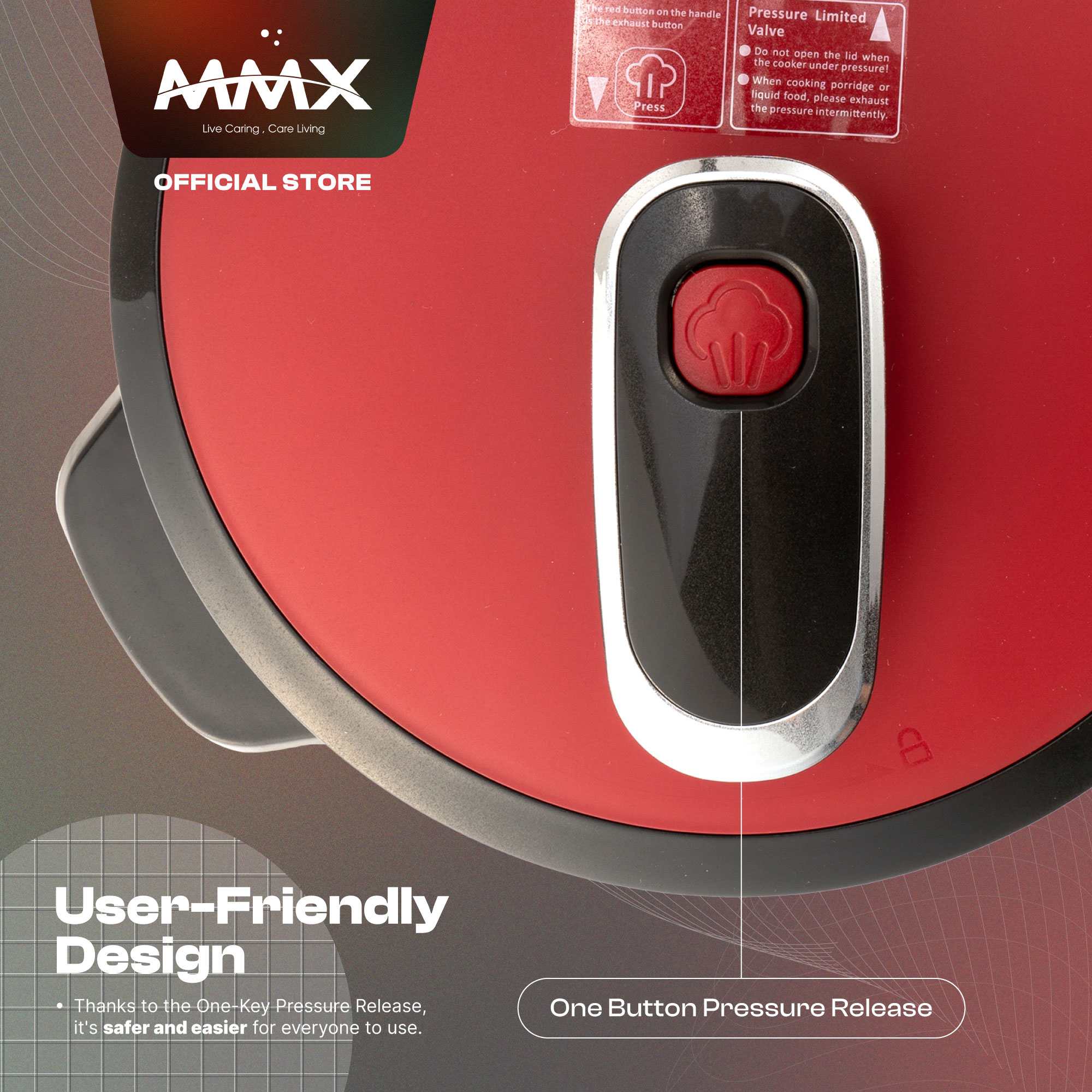 MMX Ewant Pro GP60 Extra Safety & Double Pressure Regulator Periuk Tekanan Pressure Cooker 6L ...