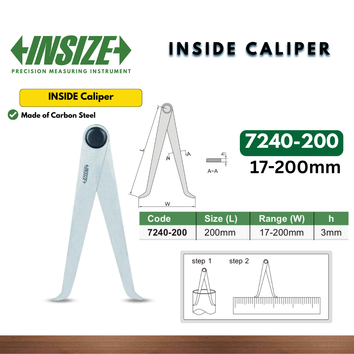 INSIZE Inside / Outside / Inside Spring / Divider Calipers Steel ...