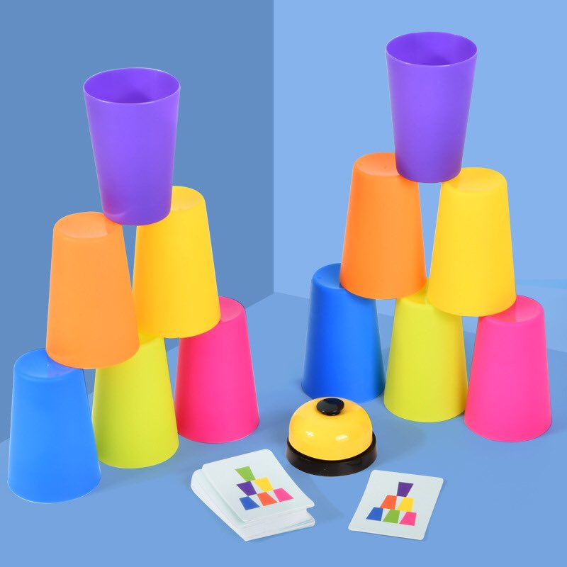 Board Game Children Puzzle Stacking Cup Kids Toy Montessori Toys Color ...