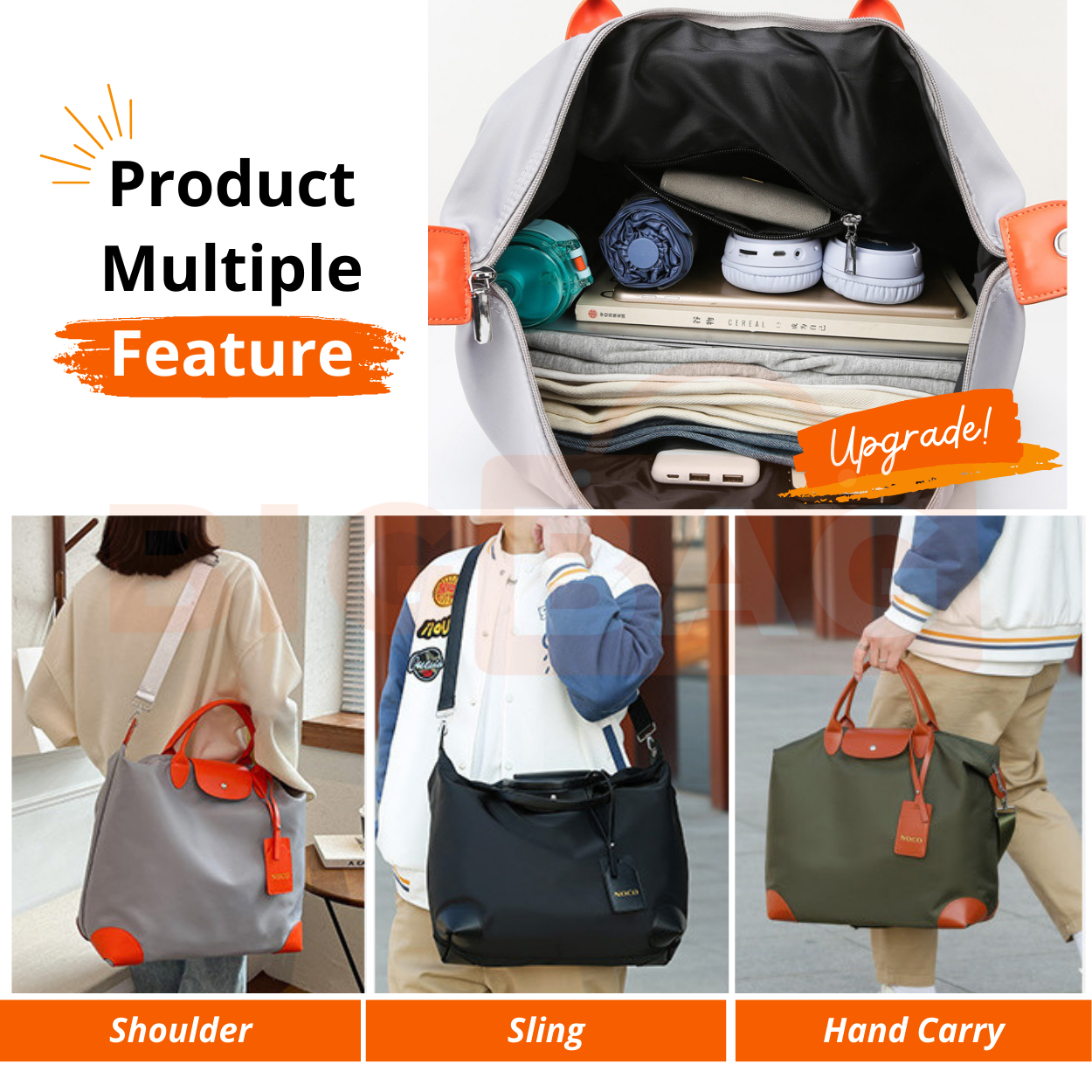 Beg Travel Waterproof Duffel Bag Hand Carry Beg Balik Kampung Beg Baju ...
