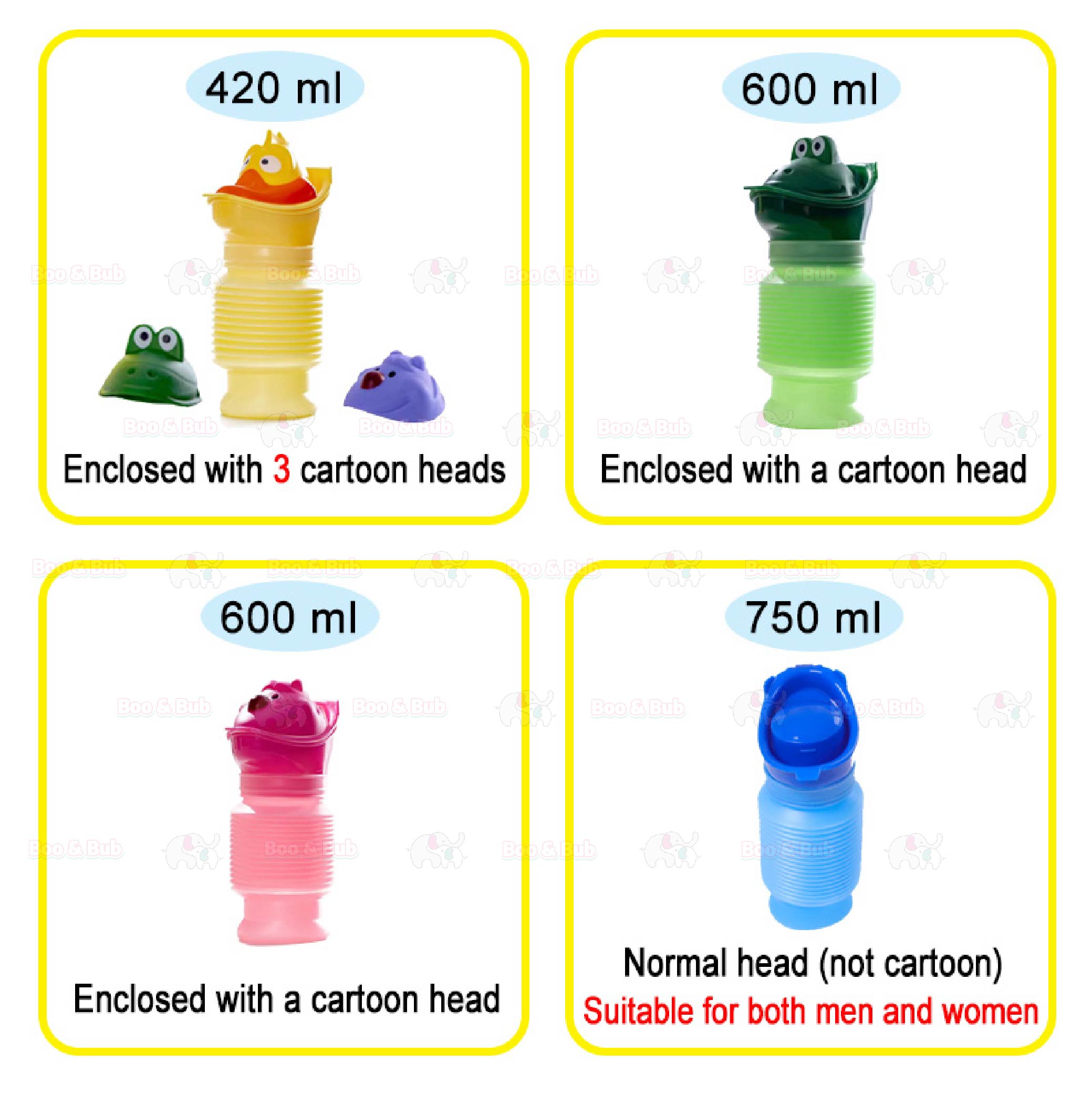 Boo&Bub Portable Urine bottle urine container vomit bag kids potty ...