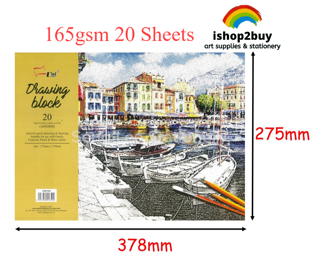 Uni Drawing Block Watercolour Paper B4 Drawing Book Suitable for ...