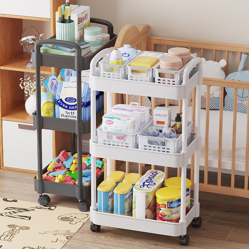 MORA Multifunction Plastic Trolley Household Rack With Plastic Wheel ...