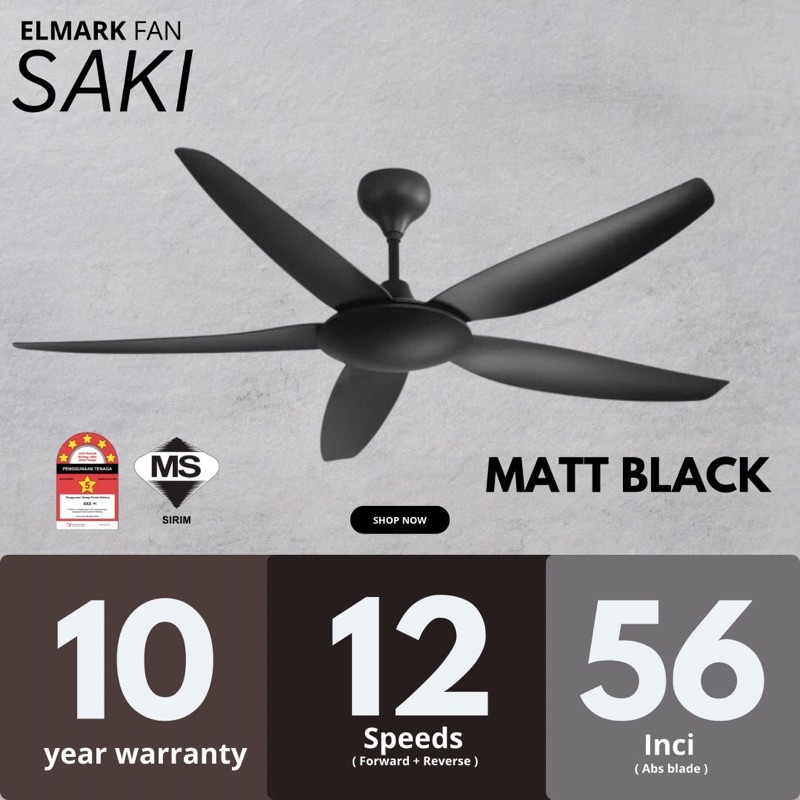Elmark 42”/56”Saki dc inverter 12speeds new design ceiling fan slim ...