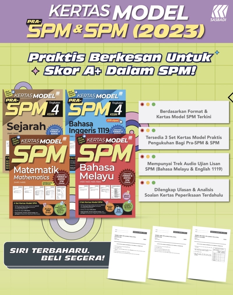[MBO] Buku Latihan Sasbadi Kertas Model Pra-Spm Kssm Tingkatan 4 ( 2023 ) | Shopee Malaysia