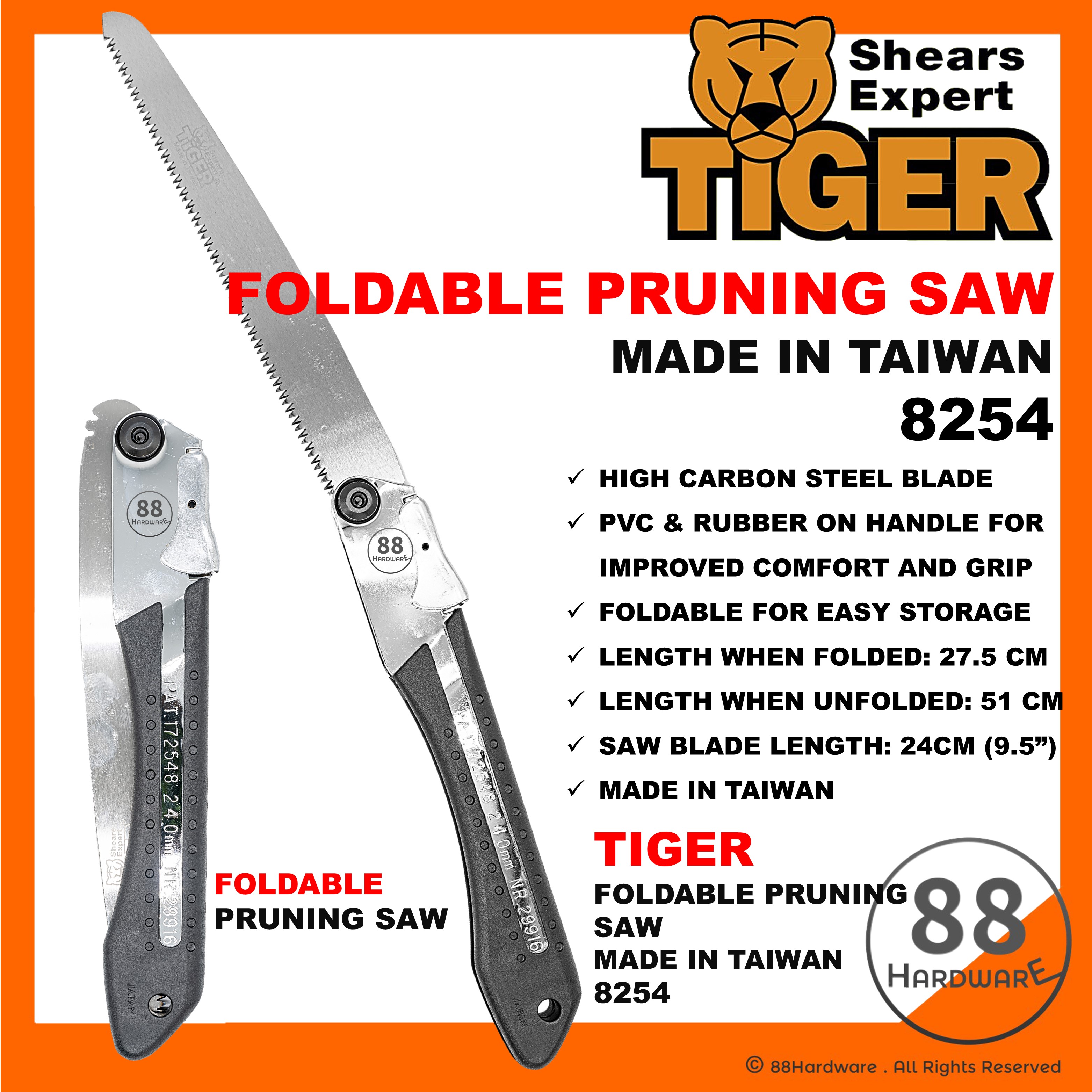 Tiger 8524 Foldable Pruning Saw / gergaji pokok / tree cutter / pruning ...