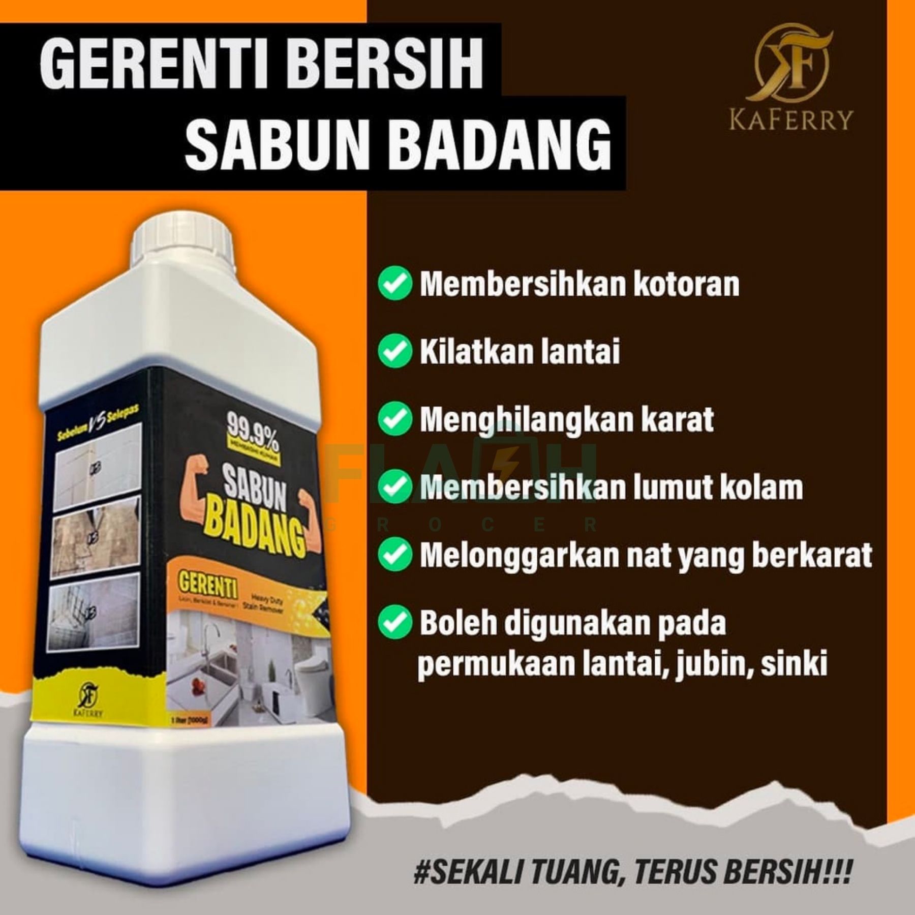 KAFERRY Sabun Badang Stain Remover 1000ml/SABUN BADANG pencuci baju ...