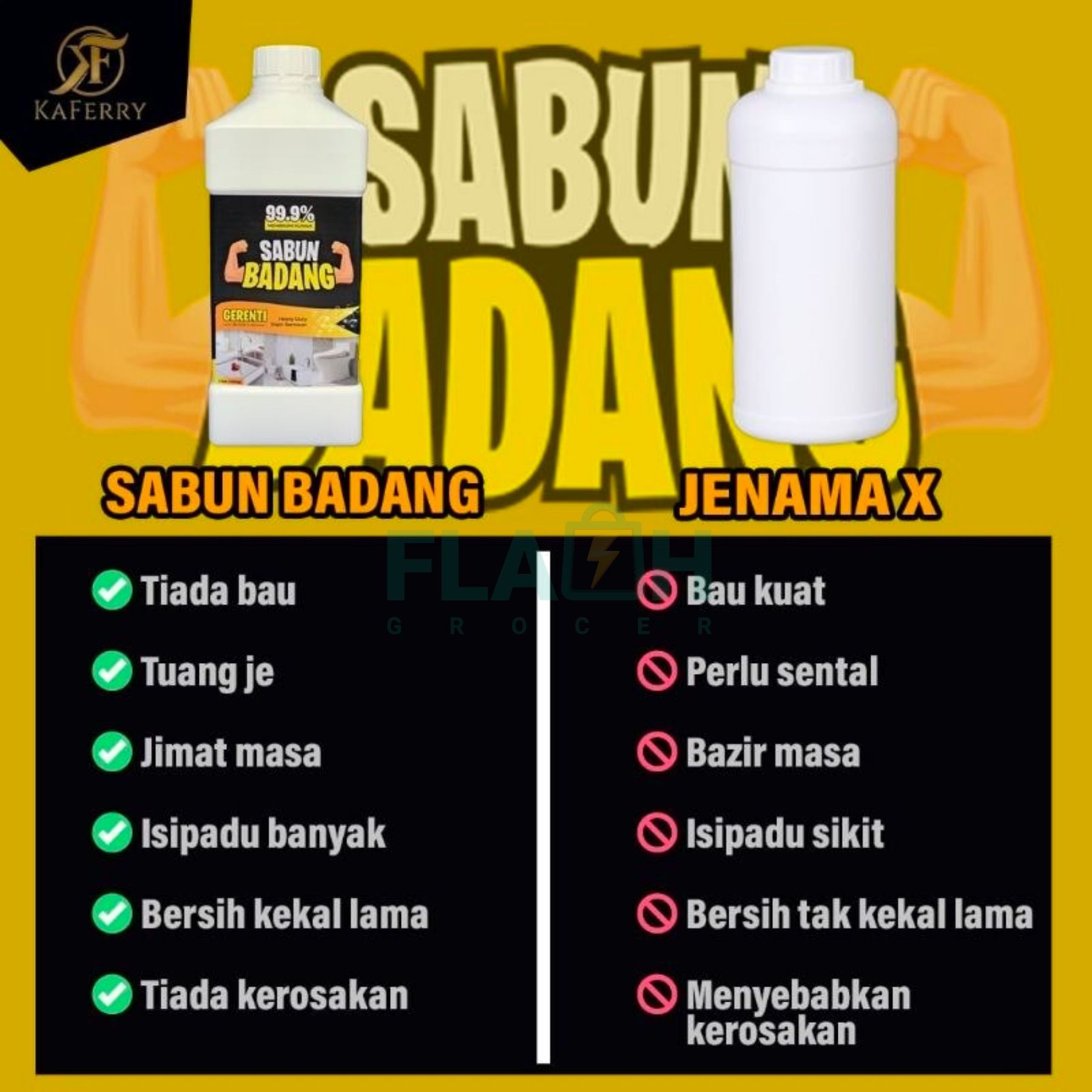 KAFERRY Sabun Badang Stain Remover 1000ml/SABUN BADANG pencuci baju ...