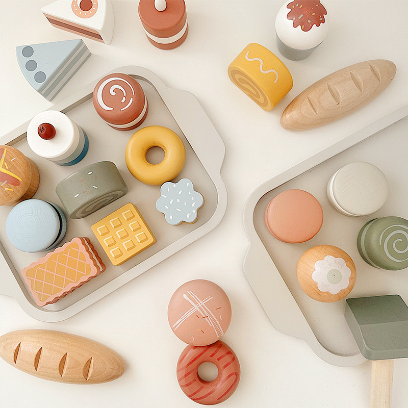 Pastry Dessert Kitchen Play Set Children Kids Pretend Play Wooden Toy ...
