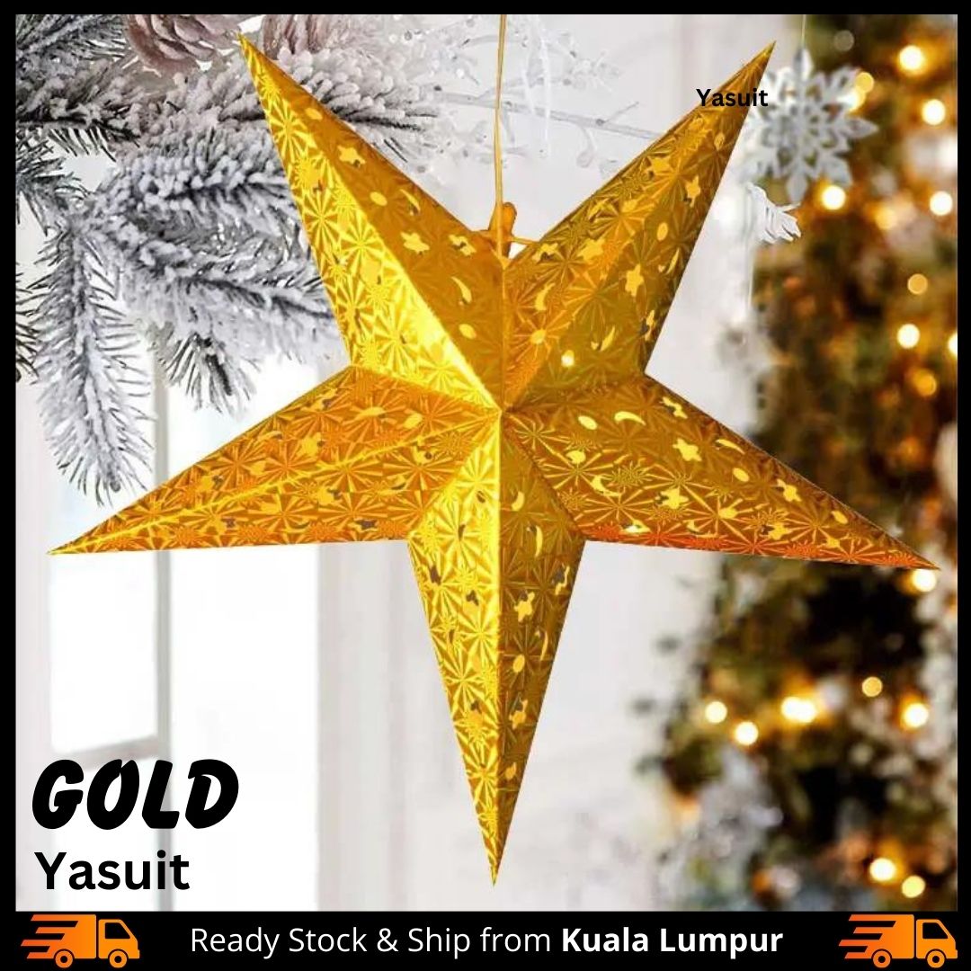 Decoration Star Cardboard Thick Paper Ornament Festival Foldable ...