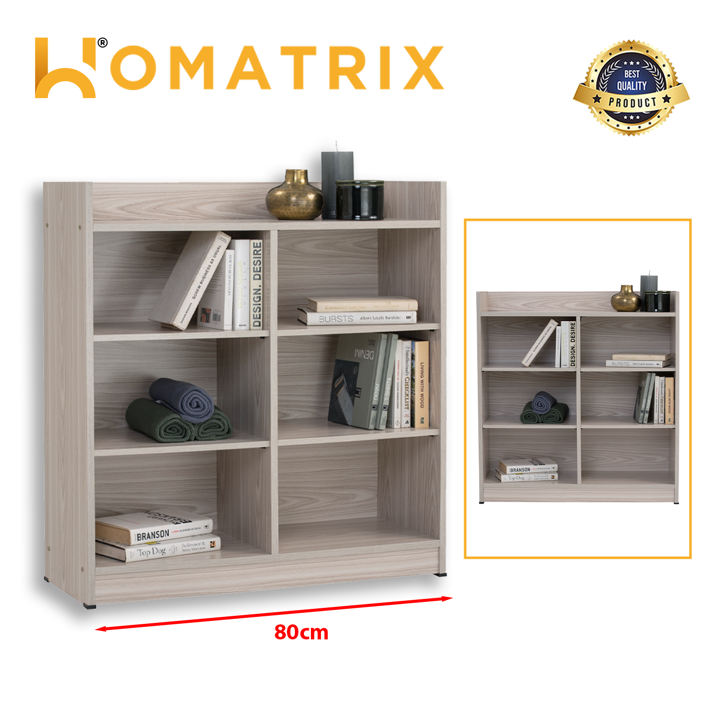 HOMATRIX Wooden Multipurpose Rack Book Shelf Cabinet Open Storage Rak ...