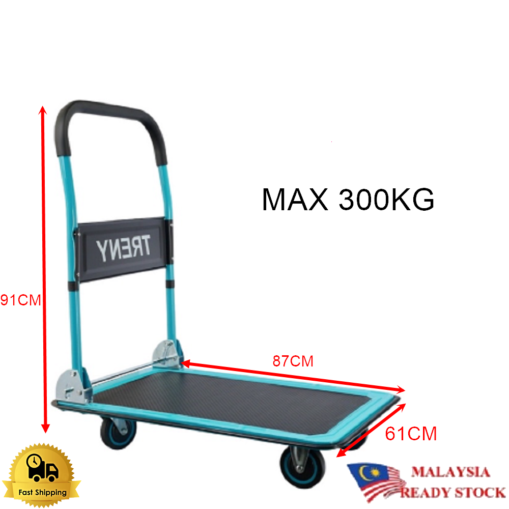 TRENY Platform Trolley 150kg//300kg Heavy Duty Hand Truck 4 Wheel Troli ...