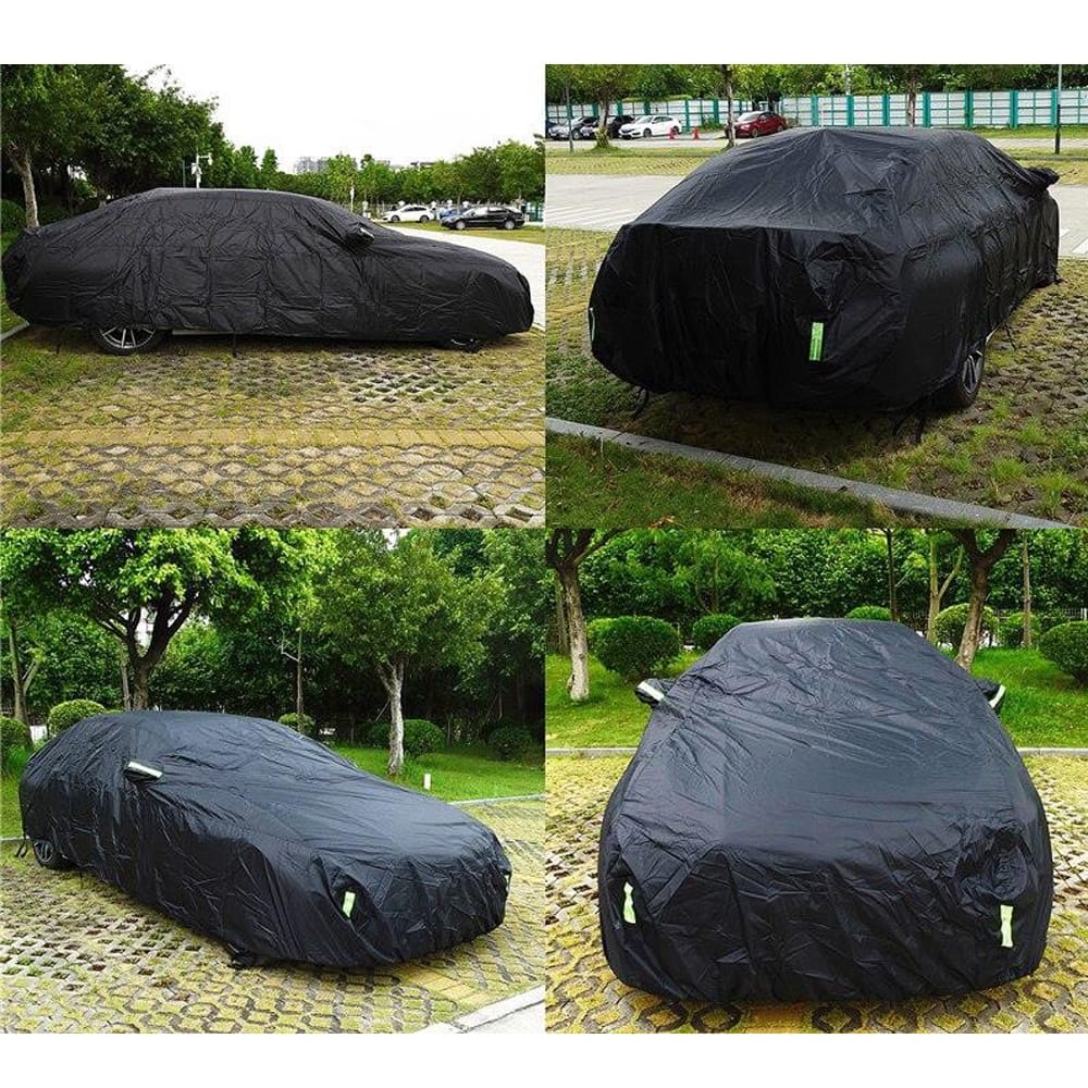 Full Car Cover Black Double layer & Grey Waterproof Dirt Resistant Sun ...