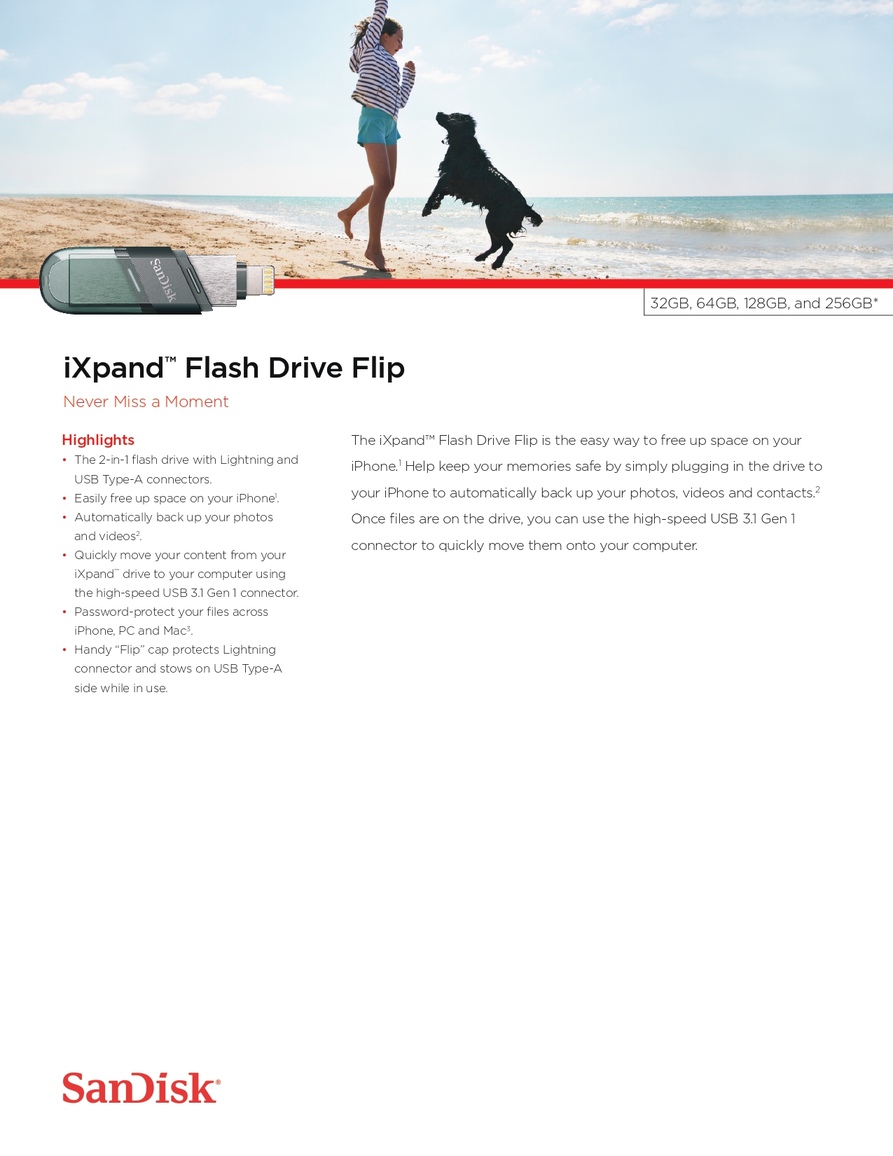 SanDisk Ixpand Flip Flash Drive OTG USB (32GB/64GB/128GB) SDIX90N ...