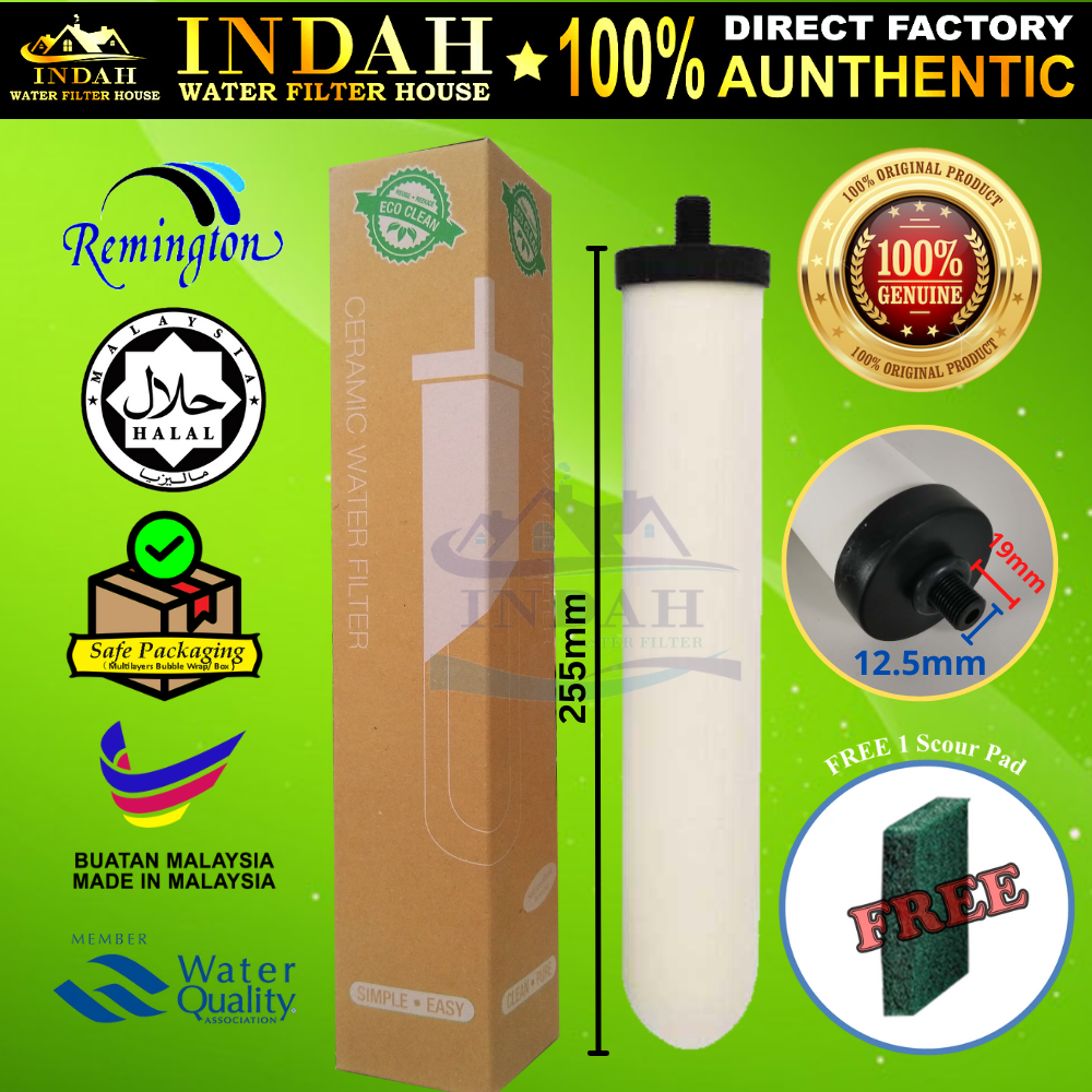 Remington JAKIM Halal Standard Ceramic Water Filter Candle Penapis Air ...