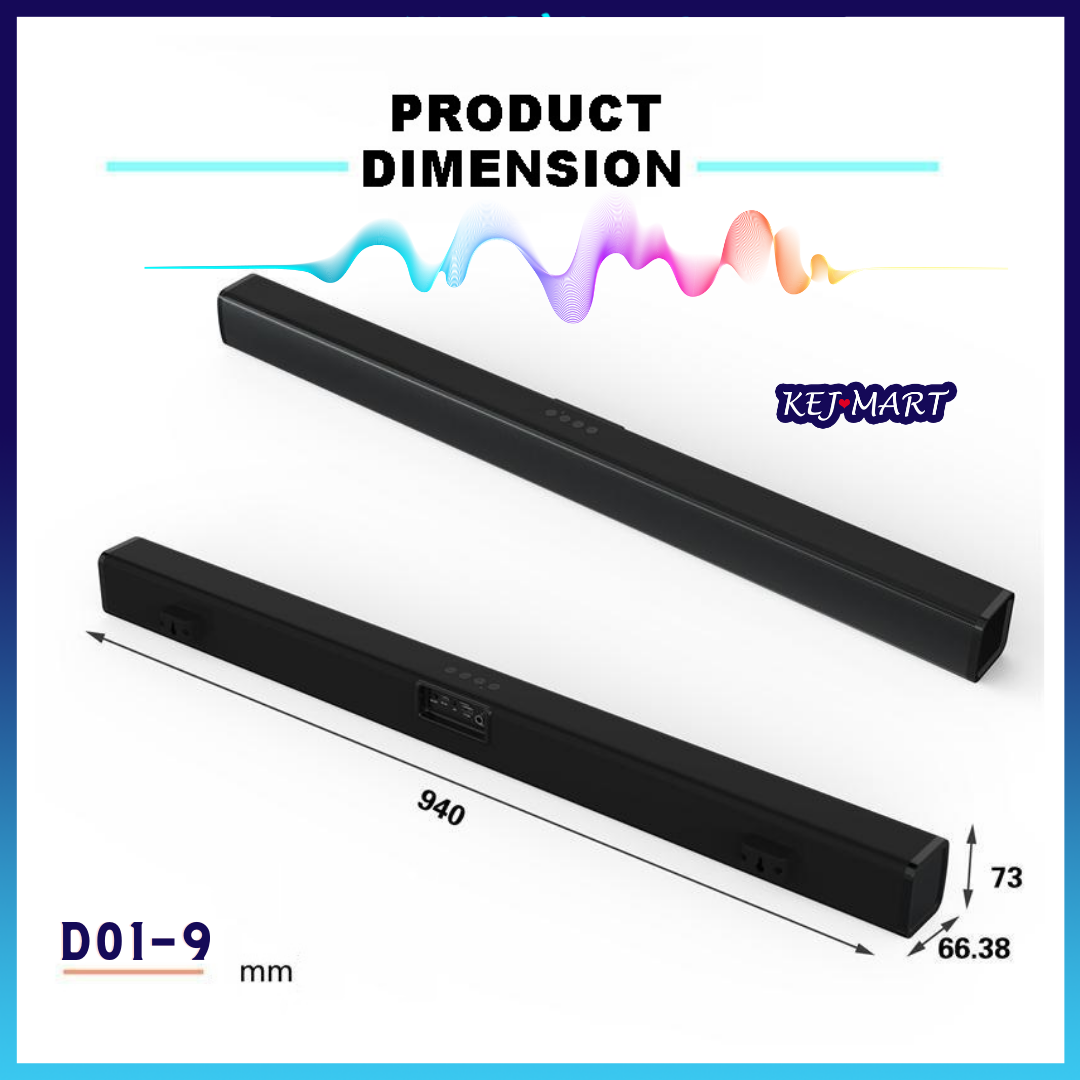 D01-9 RGB 94cm Long Soundbar Home Theater Wall Soundbar Bluetooth ...