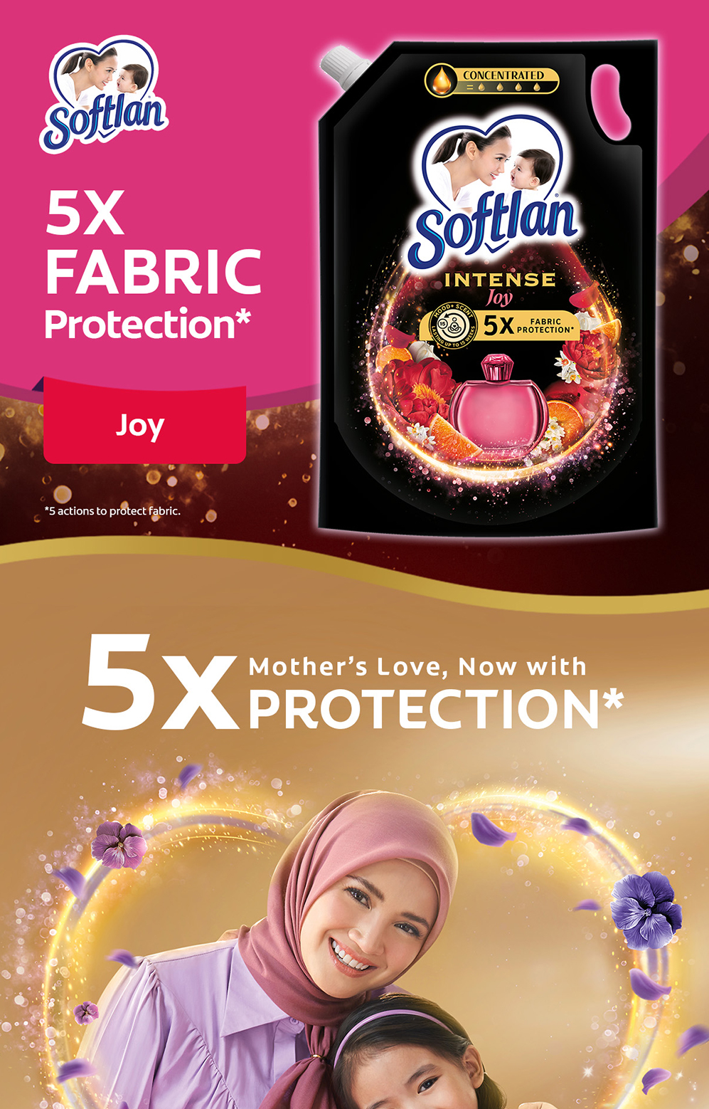 Softlan Intense Perfume Eternal Joy Concentrated Fabric Softener Refill ...